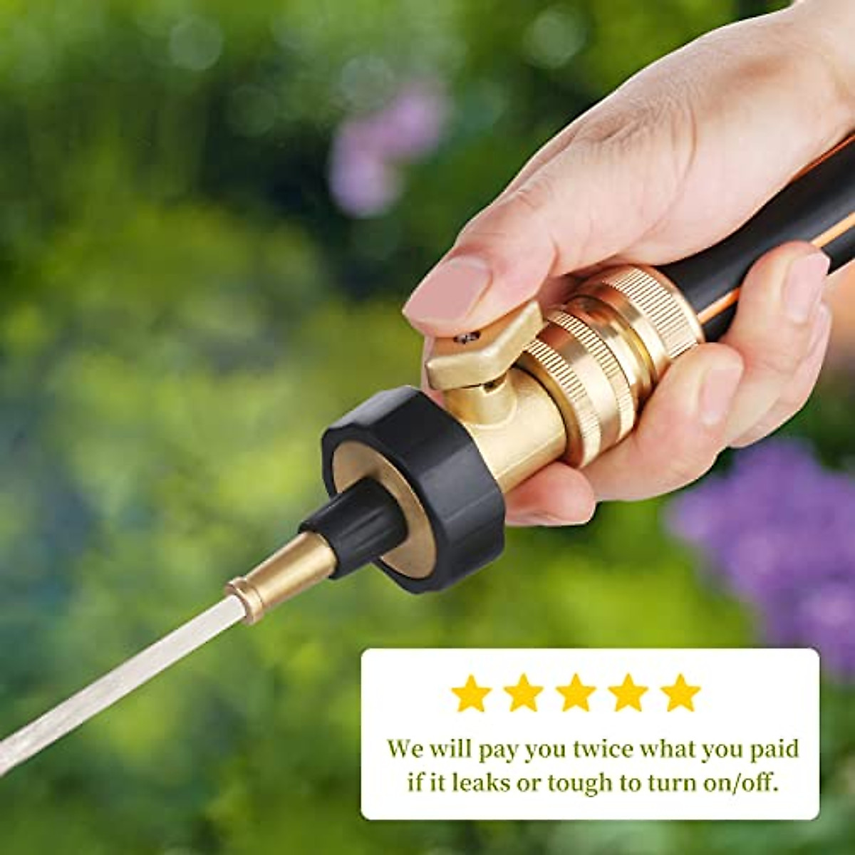 Brass Hose Nozzle,High Pressure Hose Nozzle,Jet Nozzle,Sweeper Nozzle, Jet Nozzle For Garden Hose, Garden Hose Shut Off Valve,Heavy Duty Brass Hose Nozzle with Shut off,Hose Jet Nozzle