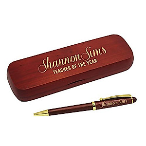 My Personal Memories, Custom Engraved Ballpoint Pen with Personalized Case - Wood Pen Set for Lawyers, Doctors, Teachers, Graduates, Students (Rosewood)