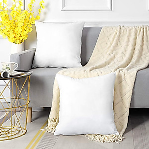 OTOSTAR Throw Pillows Inserts 20x20 Inches, Set of 6 Square Form Cushion Stuffer for Couch, Sofa, Bed - Indoor Decorative Pillows Inserts - White