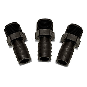3/8" MPT x 1/2" Barb, Straight Coupler - RV Freshwater Tanks Fitting (3)