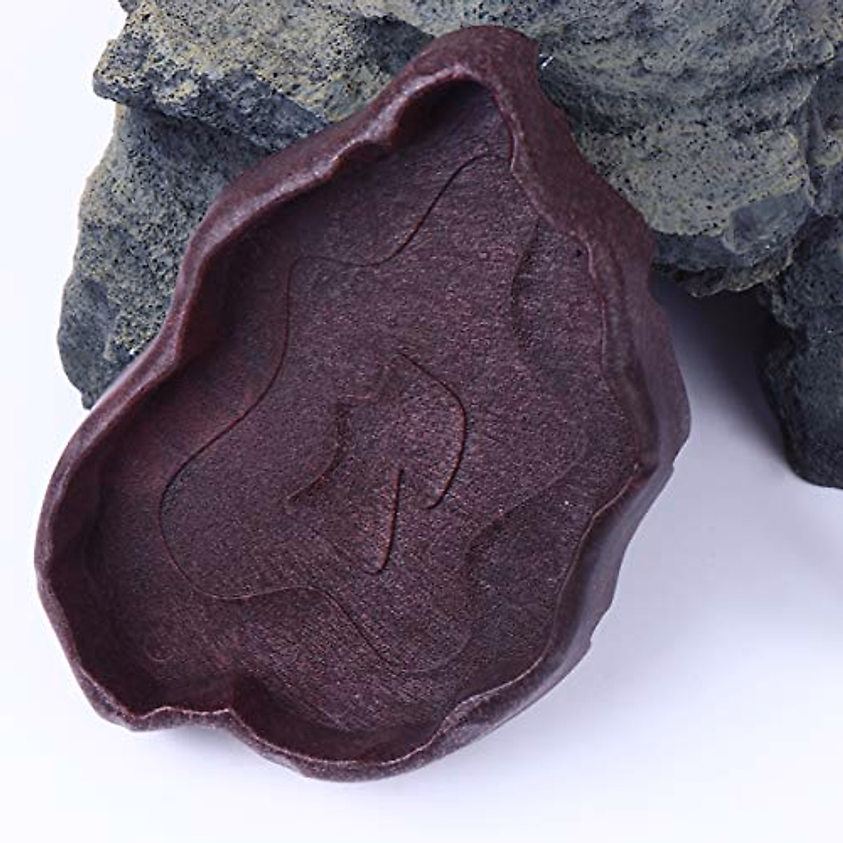 POPETPOP Reptile Food Bowl Water Dish - Resin Reptile Food and Water Feeding Bowl, Reptile Food Container Feeder for Tortoise Lizard Snake Frog Gecko, Pet Breeding Tray