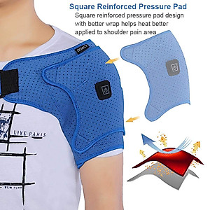 Yosoo Heated Shoulder Brace Support Wrap,rotator cuff brace Heating Pad Support Brace,shoulder heating pads electric for Rotator Cuff, Joint Capsule & Biceps Tendon Injury Frozen Shoulder Shoulder