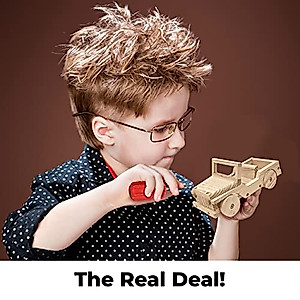 Kraftic Woodworking Building Kit for Kids and Adults, Set of 3 Educational DIY Carpentry Construction Wood Model Kit Toy Projects for Boys and Girls - Off-Road Vehicle, Flatbed Truck, Barn Birdhouse