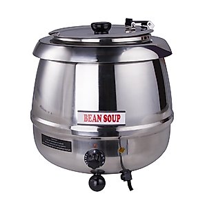 Hakka Commercial Soup Warmer - Stainless Steel Soup Kettle for Parties - Electric Soup Heater with Precise Temperature Control, 11-Quart
