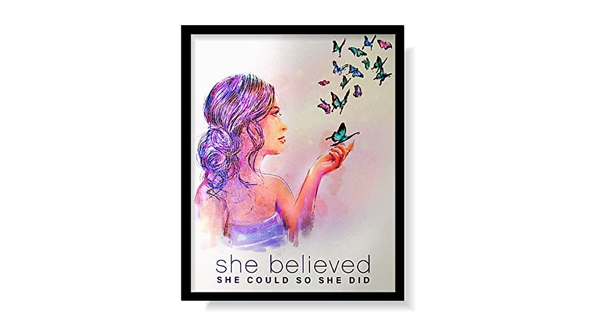 'She Believed' Motivational Wall Art for Women