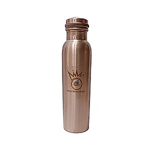 Pure Copper Water Bottle 34 Oz Ayurvedic Leak Proof copper vessel copper water storage 1 litre copper water bottle for ayurvedic health benefits Birthday Gift , Wedding Gift, Valentine day Gift