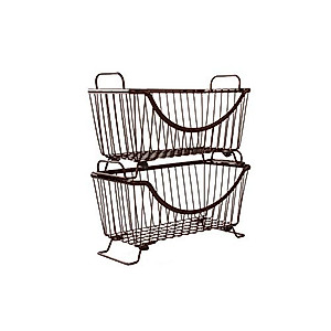 Spectrum Diversified Ashley Stackable Storage Basket, Large, Bronze (20324)