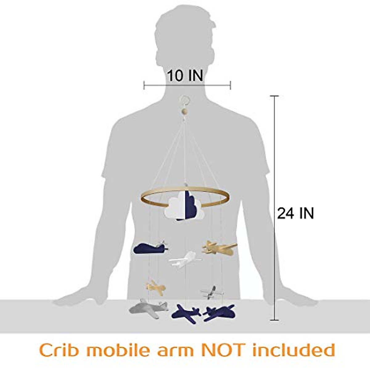 Baby Crib Mobile, Airplane Baby Mobile, Crib Mobile for Boys Nursery Decor