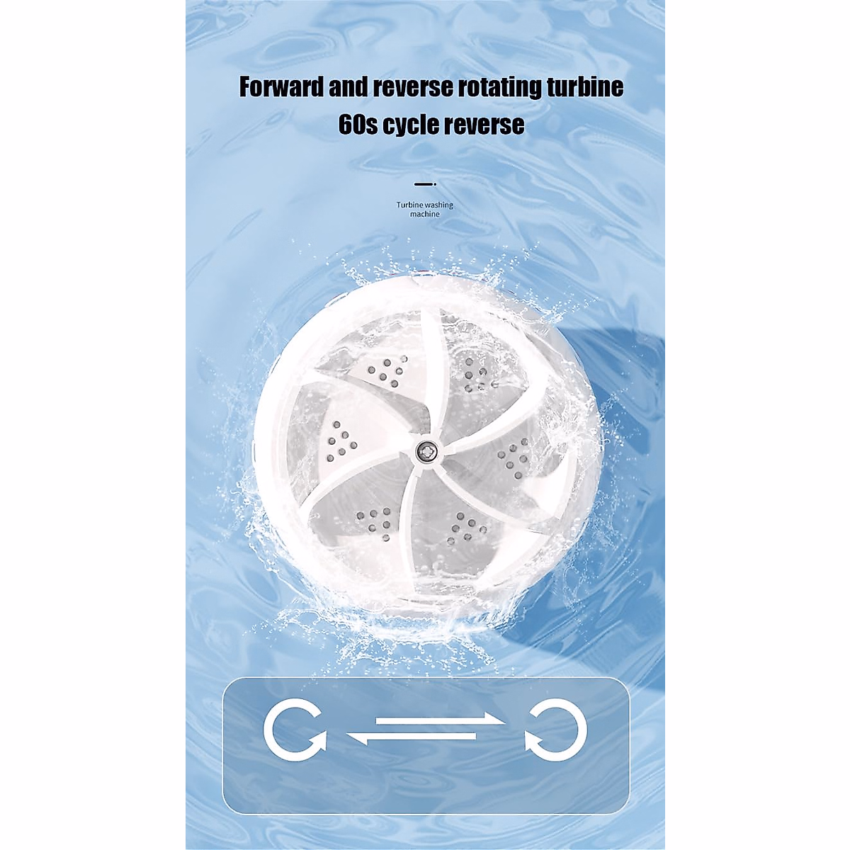 Portable Mini Washing Machine Ultrasonic Turbo Portable Washer with USB for Home Business Travel College House RV Apartment Turbo Washing Machine Cleaning Socks Underwear and Dishes