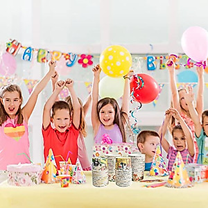 CIEOVO 48 Packs 9 oz Jungle Animals Party Paper Ice Cream Cups Disposable Jungle Safari Bowls Snack Cups Containers Dessert Bowls for Jungle Theme Birthday Wedding Baby Shower Party Decoration