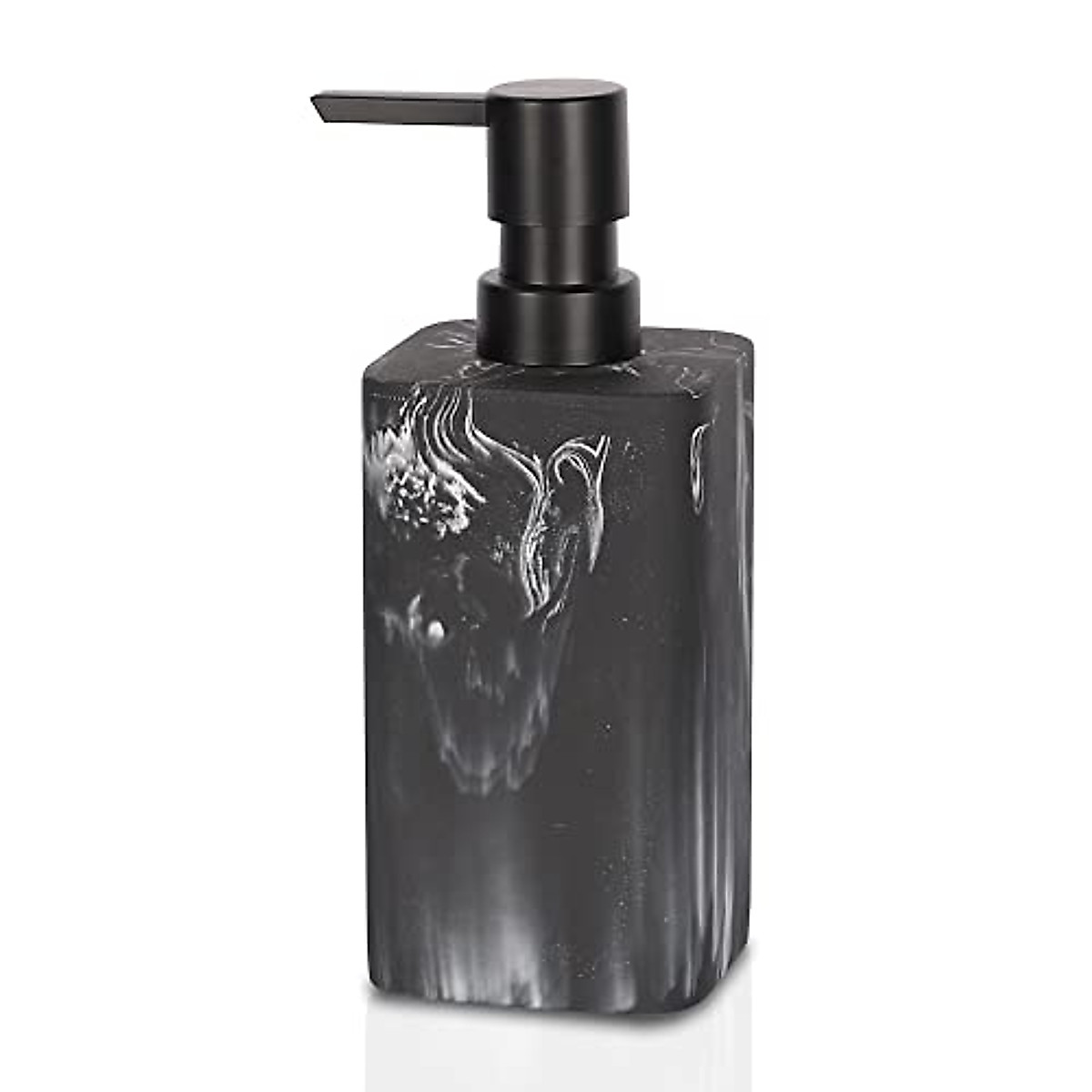 zccz Bathroom Accessory Sets - Marble Design 4 Piece Bathroom Accessories Complete Set - Soap Dispenser, Toothbrush Holder, Bathroom Tray, Bathroom Tumbler - Vanity Countertop Organizer, Black