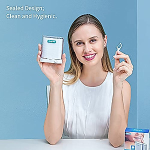 Dental Floss Picks-Floss Dispenser Portable Storage Box Flossers for Adults,More Hygienic,Total 308 Count(White),Floss Pick Holder,with Refill and Floss Travel Case