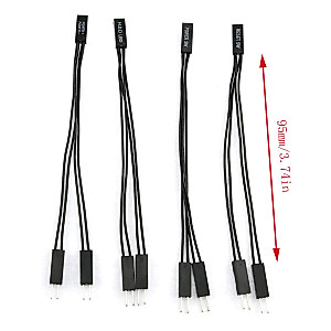 E-outstanding 4PCS 2 Pins Single Female to Dual Male Jumper Splitter for PC Motherboard Power Light-Emitting Diode Switch Reset HDD Hard Drive
