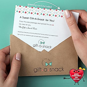 Gift A Snack - Mothers Day Snack Box Variety Pack Care Package + Greeting Card (40 Count) Sweet Treats Gift Basket, Candies Chips Crackers Bars, Crave Food Assortment