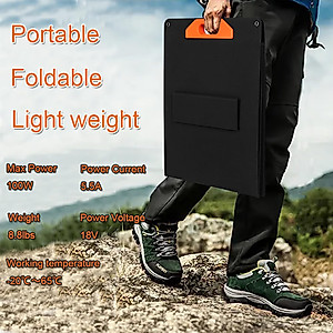 Solar Panel 36V 200W for Power Station Portable Solar Panel with 10 Connectors Waterproof Foldable Mono Solar Cell Solar Charger for Power Bank, Power Supply, Laptop,Phone, Camping, Off Grid Living