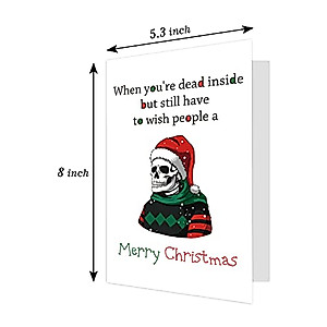 Funny Christmas Card with Envelopes, Sarcastic Christmas Gifts for Men Women, Unique Christmas Gift ideas for Coworkers Sister Brother, Humor Xmas Cards Gifts for Friend Family