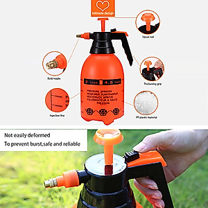 JoyTube Garden Pump Sprayer 68 oz/0.5 Gallon Hand-held Pressure Bottle with Brass Adjustable Nozzle for Watering Flower Lawn, Home Cleaning and Washing