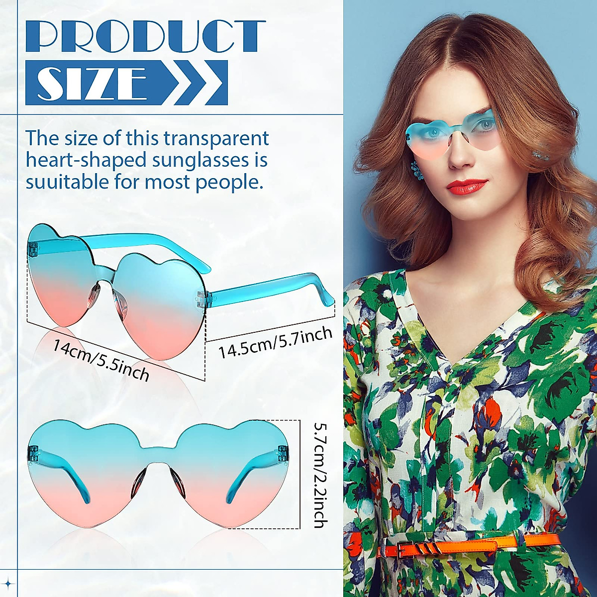 Kathfly 24 Pairs Heart Glasses Heart Shaped Sunglasses Lovely Style Heart Sunglasses for Women Party Cosplay (Candy Colors)