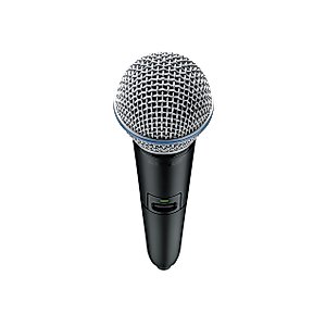 Shure GLXD2+/B58 Handheld Wireless Transmitter with BETA 58A Vocal Mic Capsule and SB904 Battery (12-Hour Life) - for use with GLX-D+ Dual Band Wireless Microphone Systems (Receiver Sold Separately)