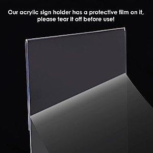 EOOUT Acrylic Sign Holder 4x6 Inches, 16 Pack Plastic Flyer Display Holder, Slant Back Clear Paper, Document Menu Table Transparent Stand for Office, Store, Restaurant