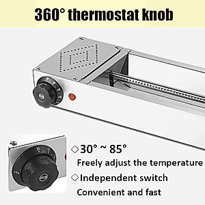 Food Warmer, Commercial Food Warmer, Hanging Food Heat Lamp, Food Heat Lamp for Kitchen, Buffets and Dining Rooms Adjustable Temperature 30-85℃(120x15x6.5CM)