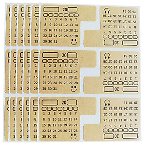 Calendars Stickers-Universal Handwriting Brown Kraft Paper Monthly Calendars Adhesive Labels for Appointment/Planner/Agenda/(48PCS)