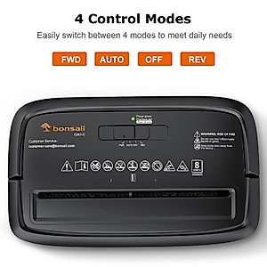 Bonsaii Paper Shredder, 8-Sheet Crosscut Shredder with 4.2 Gallon Bin Shred Credit Card/Mail/Staple/Clip, P-4 Security Level Document Shredder with Handle for Home Office (C261-C)
