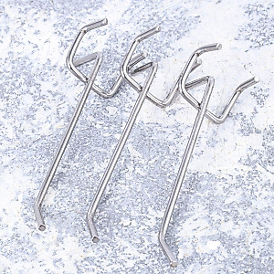 DOITOOL 50pcs Door Hangers Retail Hooks Metal s Hooks Peg Board Accesorries Craft Room Jewelry Storage Pegboard Organizer Kits Store Product Hook Stainless Perforated Plate Heavy