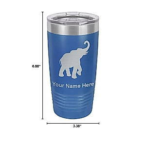 LaserGram 20oz Vacuum Insulated Tumbler Mug, Indian Elephant, Personalized Engraving Included (Dark Blue)