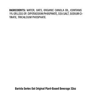 Pacific Foods Barista Series Original Oat Milk, Plant Based Milk, 32 oz Carton