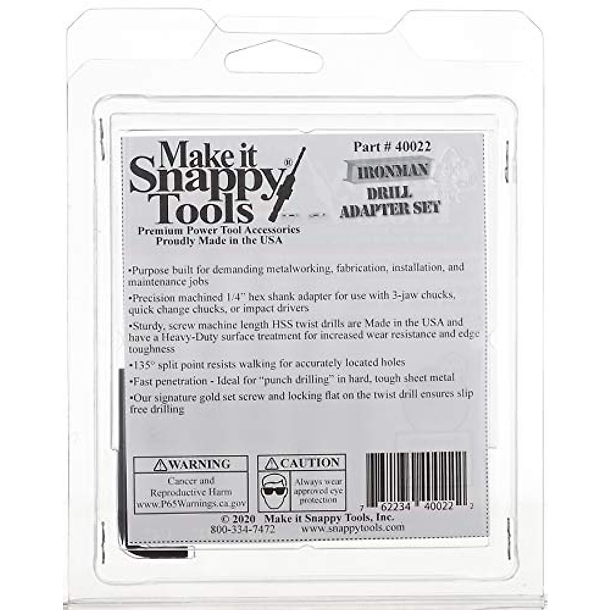 Snappy Tools Ironman 5 piece Quick Change Drill Bit Adapter Set for Metalworking, Fabrication and Installation