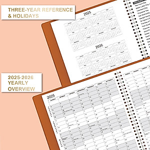 Monthly Planner 2023-2024 - 18 Monthly Planner 2023-2024 from July 2023 to December 2024, Planner 2023-2024 with Tabs, Leather Calendar Planners, Twin-Wire Binding+Inner Pocket+Contacts+Passwords