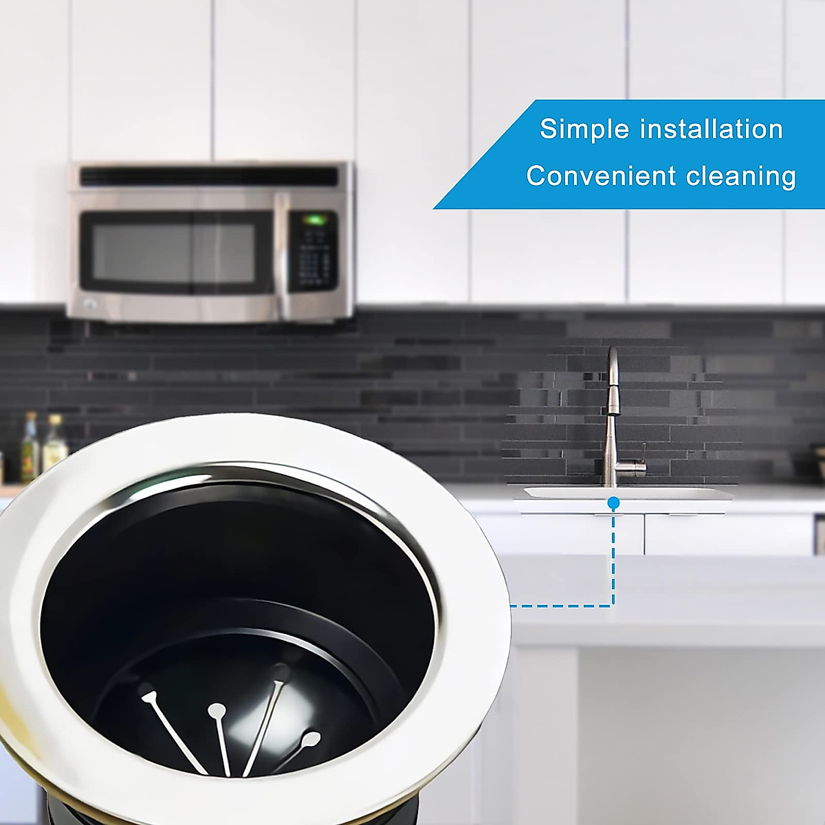 3 Packs Garbage Disposal Splash Guard Sink Baffle, 3-1/8 Inch Food Waste Disposer Accessories, Suitable for Waste King, Whirlaway and GE Models