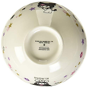 金正陶器(Kaneshotouki) Sanrio 315110 Kuromi Stars Rice Bowl, Made in Japan, White