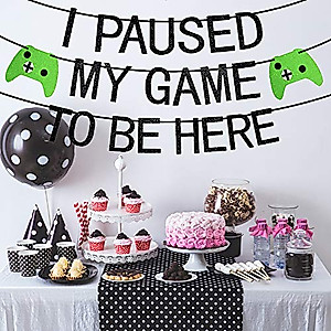Kauayurk Video Game Party Supplies, I Paused My Game To Be Here Gaming Party Banner Decoration, Game Theme Birthday Party Banner for Kids and Boys