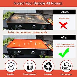 Silicone Griddle Mat for Blackstone,Polished Bottom Surface Grill Cover for Blackstone Protector Outdoor,Heavy Duty Food Grade Silicone Mat,Protective Cover for Outdoor Barbecue Tools (28in)