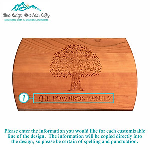 Blue Ridge Mountain Gifts Personalized Tree of Life Cutting Board - Custom Laser Engraved Wood Chopping Board- Great for Father's Day Wedding, Anniversary, Birthday, and more - 3 Wood Types & Sizes