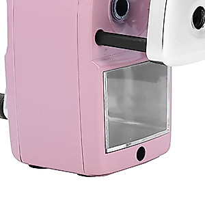 Pencil Sharpener, 8mm Diameter Manual Desk Pencil Sharpener Portable Professional Sketch Pencil Sharpener with Bracket for Kids School Classroom Home (Pink)