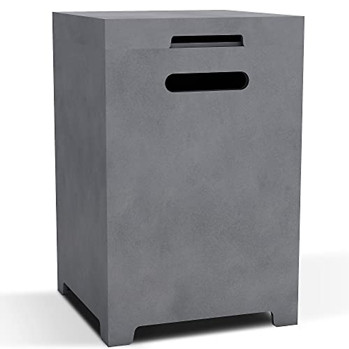 Kante 23.6" H Square Natural Eco-Friendly Concrete/Metal Outdoor Patio Backyard UV and Weather Resistant Modern Propane Tank Cover Storage Box for Gas Fire Pit,Natural Concrete,RMFP-T01-81921