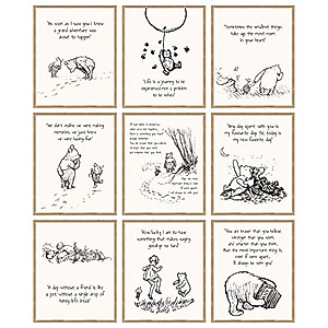 97 DECOR Classic Winnie The Pooh Baby Shower Decorations - Winnie The Pooh Wall Art Prints, Vintage Winnie The Pooh Nursery Decor, Winnie Pooh Inspirational Quotes Poster for Girl Room (8x10 UNFRAMED)