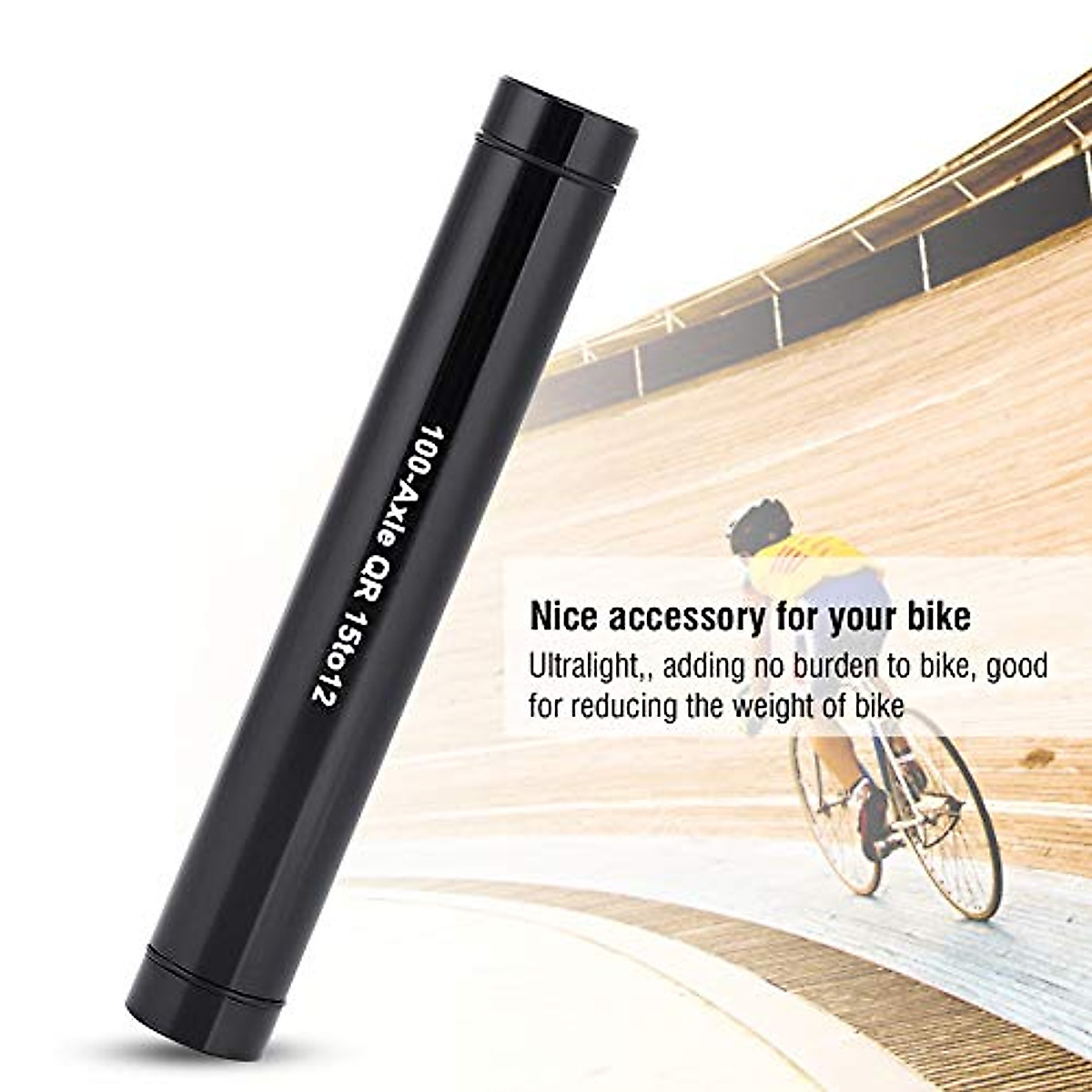 Dilwe Bike Skewer Adapter, 15mm to 12mm Aluminium Alloy Thru Axle Skewer Adapter Quick Release Adapter for Road Bike, Mountain Bike(Black)