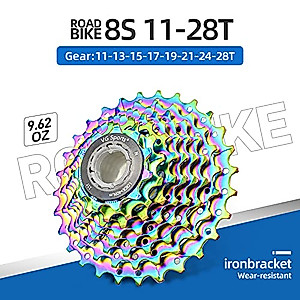 VG SPORTS 8 Speed Cassette 11-25T/11-28T/11-32T/11-36T/11-40T/11-42T for Road Bike/MTB Cassette, Bike Cassette Compatible with Shimano/Sram