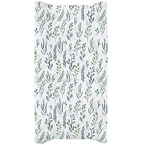 Diaper Changing Pad Cover, Soft Breathable Fabric Baby Stretchy Changing Table Pad Cover, Jersey Knit Changing Table Sheets for Boys and Girls, Green Leaf
