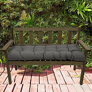 BOOMSHY 51"x20" Indoor/Outdoor Bench Cushion Cotton Garden Furniture Seat Cushion,Patio Wicker Seat Cushions with Ties for Lounger Garden Furniture Patio Lounger Bench (Dark Grey)
