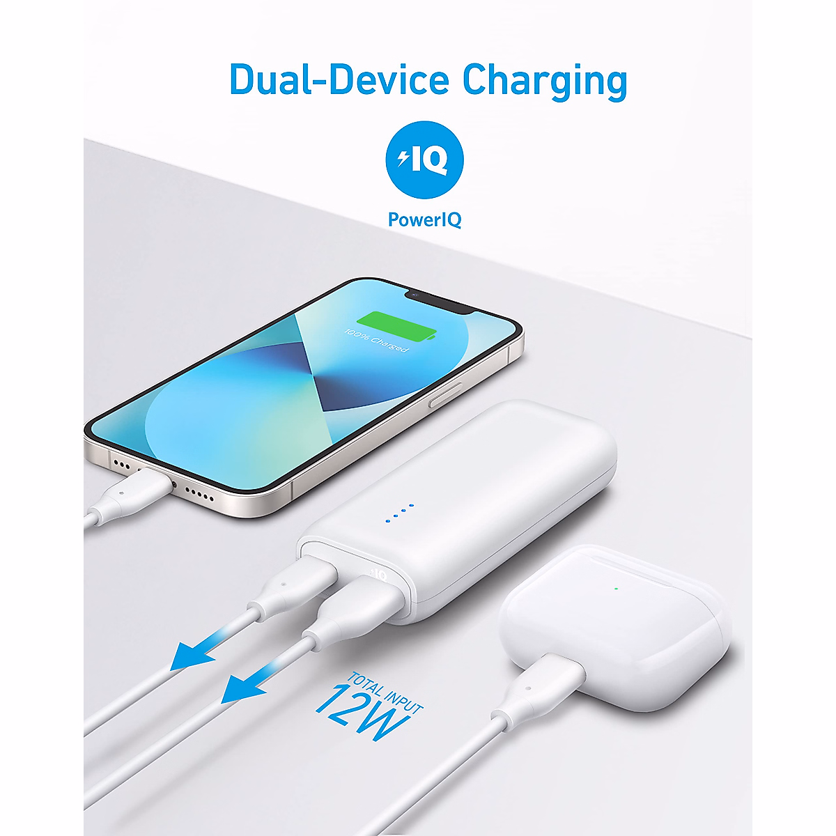 Anker Power Bank, 5,200 mAh Portable Charger, for iPhone 15 Series, 14/13, Samsung, Pixel, LG & More, External Phone Battery for Travel & Daily Use