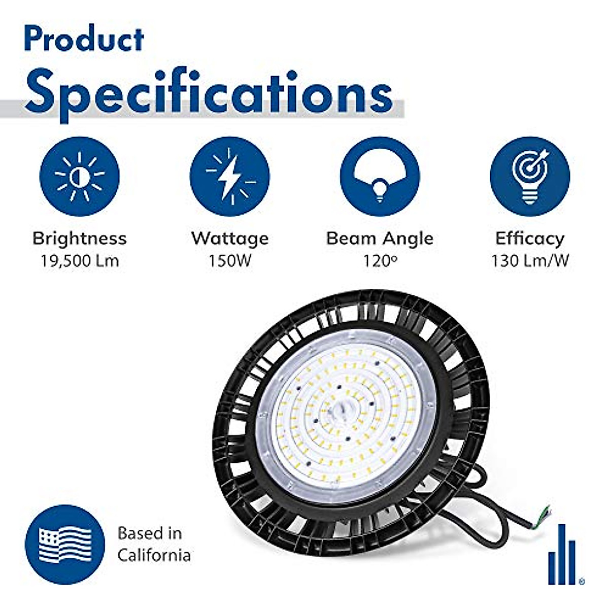 Hyperikon UFO LED High Bay Light 150W (600 Watt Replacement), Shop and Warehouse Area Lighting, DLC, 2 Pack