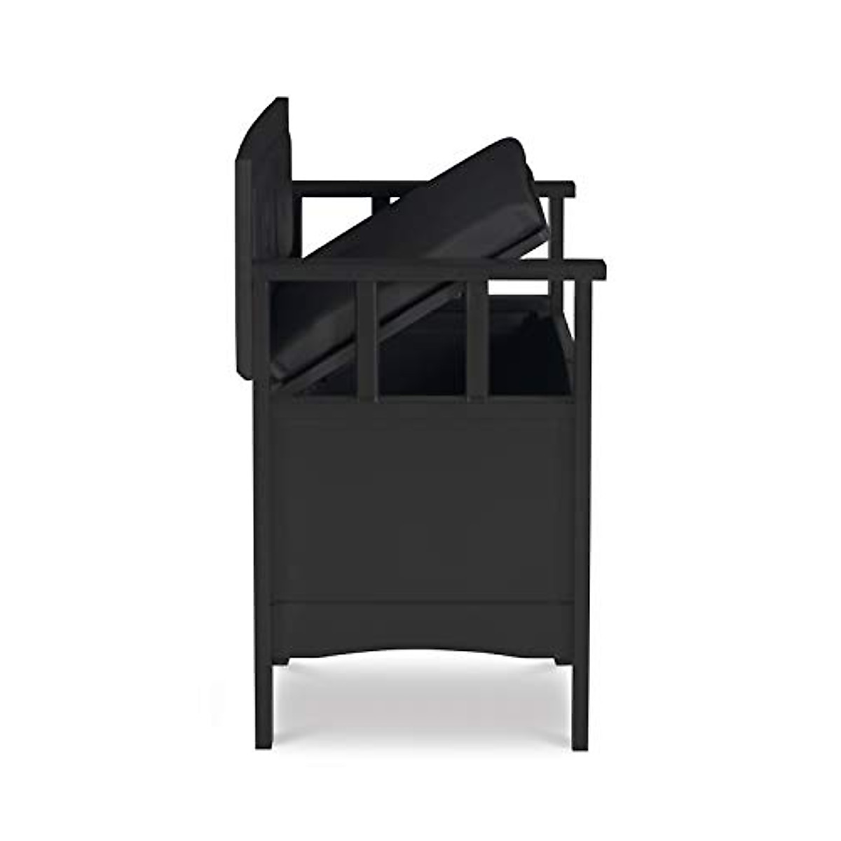 Linon Carlton Padded Bench, 44.5"W x 17"D x 30"H, Black