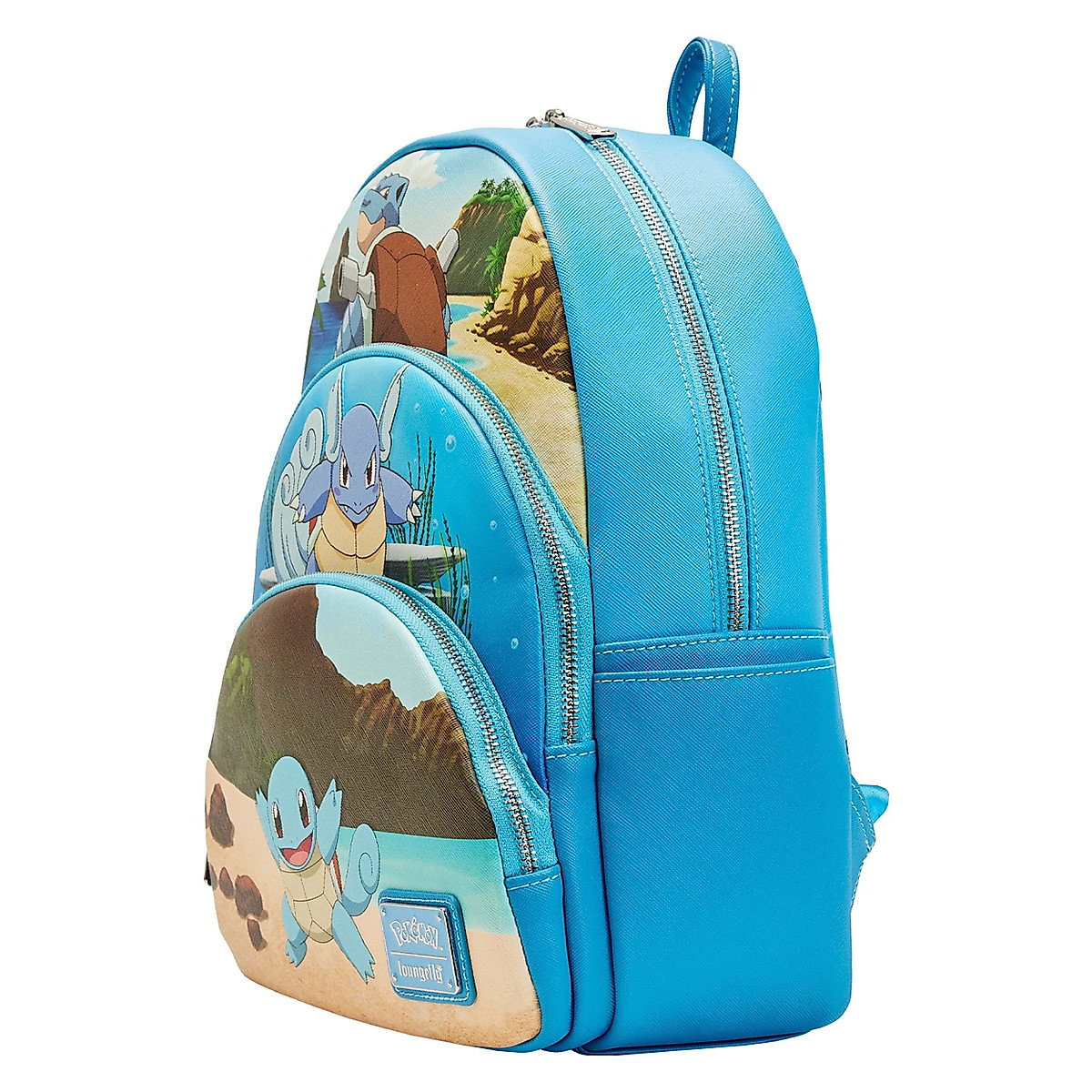 Loungefly Pokemon Squirtle Evolution Triple Pocket Backpack