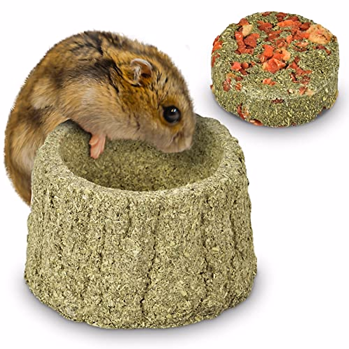 ERKOON 100% Edible Premium Timothy Hay Chew A Bowl for Rabbits, Chinchilla Treats, Chew Toys for Teeth Guinea Pigs and Mice