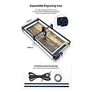 ATOMSTACK A5 M50 Pro Laser Engraver, 5.5W Fixed-Focus 0.08mm Compressed Spot Laser Cutter and Engraving Machine for Wood Metal with Terminal Panel for Offline Engraving, Engraving Area 410x400mm
